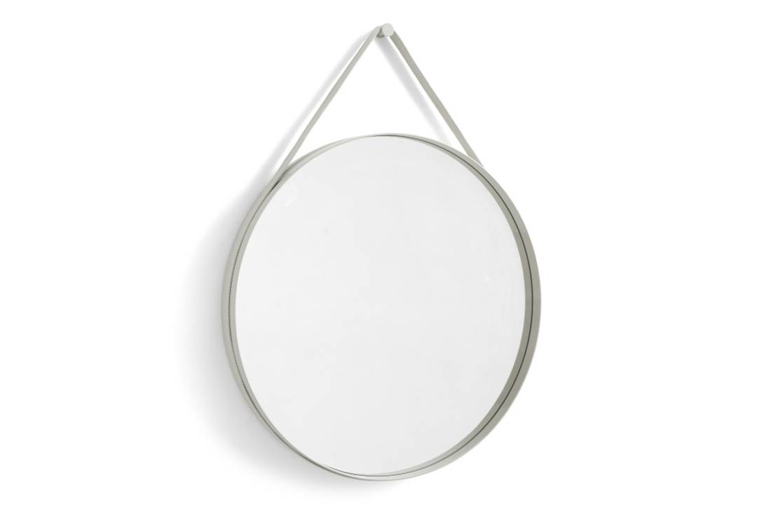 HAY STRAP Mirror 2.0 Ø 70 cm Light Grey, Lys Grå Speil fra Hay - Rask ...